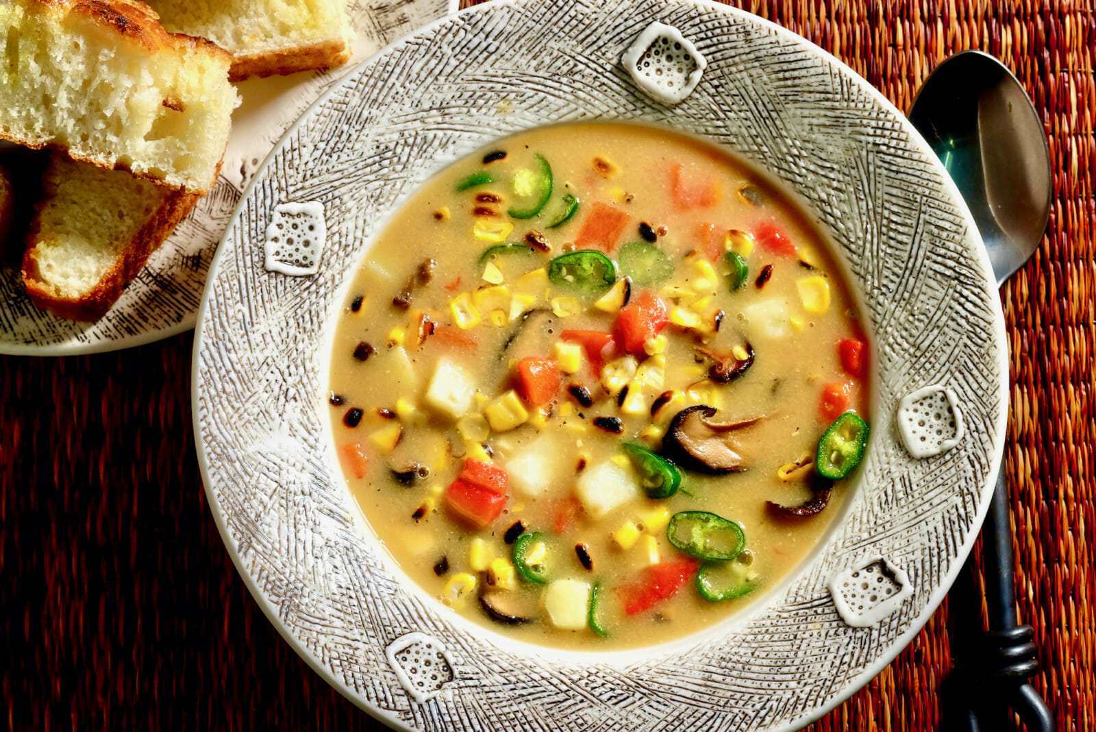 Roasted corn and miso chowder - delectabilia