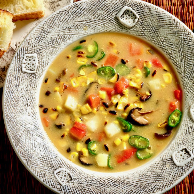 Roasted corn and miso chowder - delectabilia