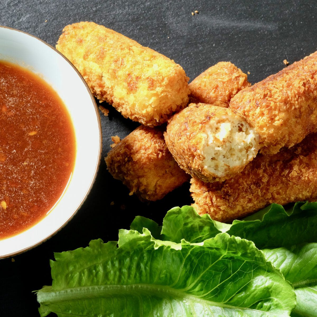 Crab and Ricotta Croquettes with Roast Tomato Ponzu Dip - delectabilia
