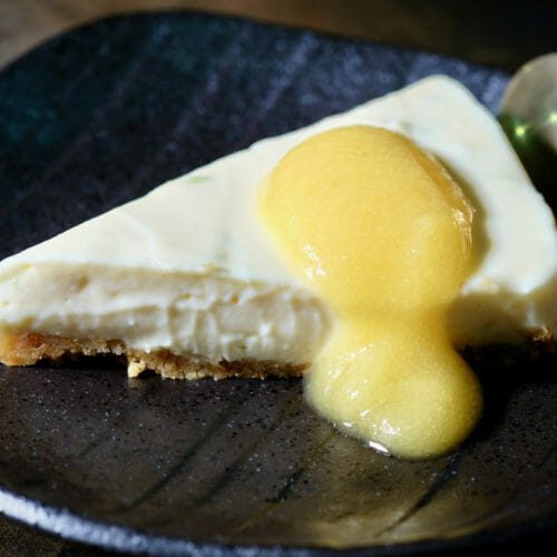 Miso Cheesecake with a Peach Sake Topping - delectabilia