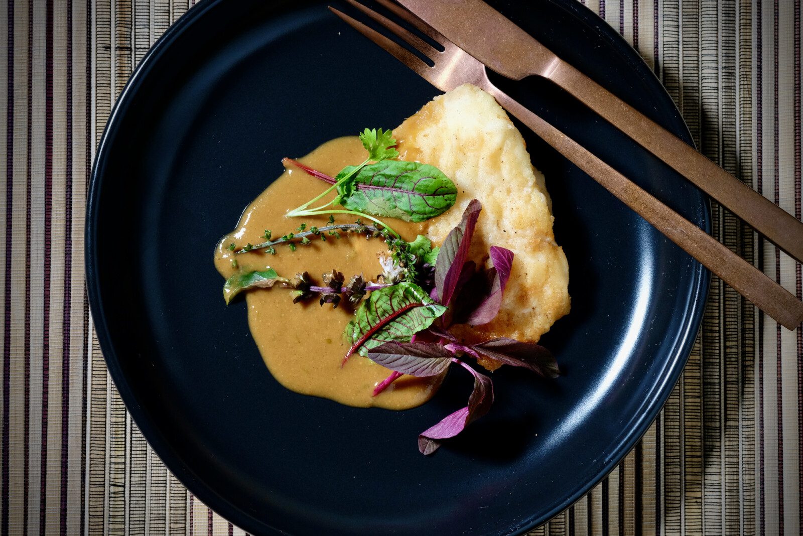 Pan-fried Orange Roughy with Mustard Miso Butter Sauce - delectabilia