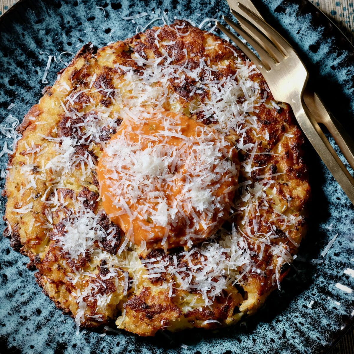 Potato Risotto al Salto with Roasted Tomato Sauce - delectabilia