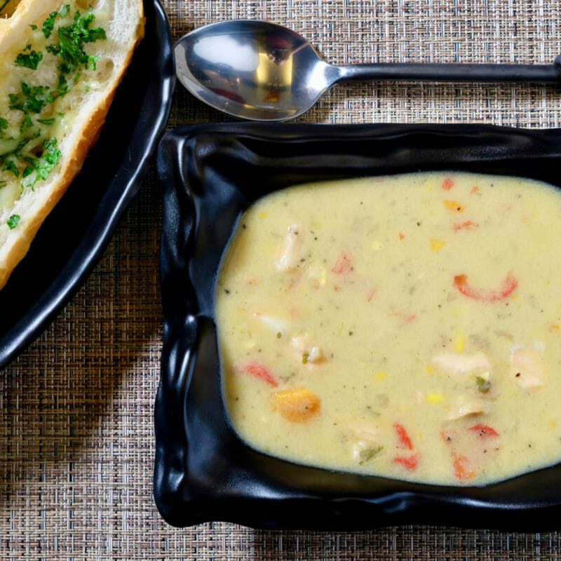 Salmon chowder with coconut milk - delectabilia